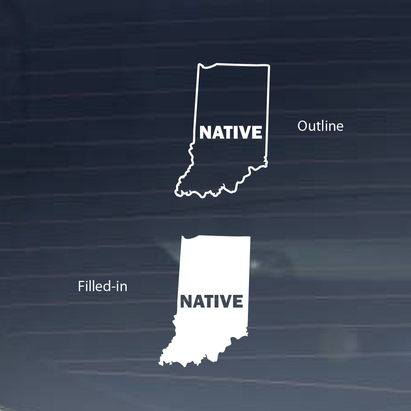 Indiana Native State Shape Vinyl Decal (many Colors and Sizes Available ...