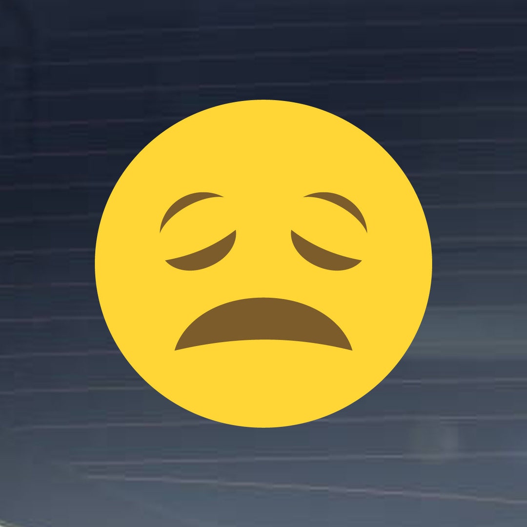 Weary Face Emoji - Vinyl Decal for Laptop, Windows, Glass and Cars ...