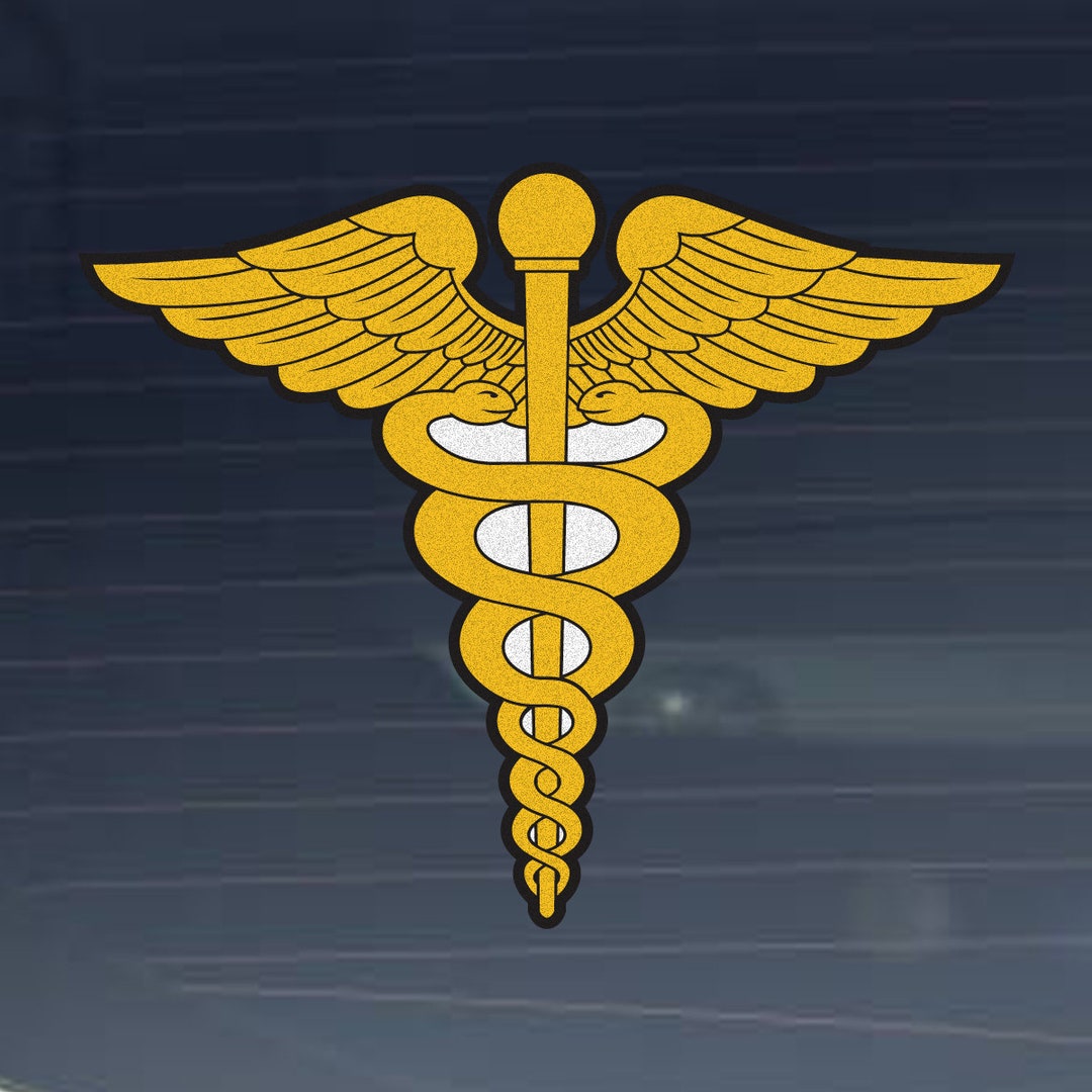 US Army Division Medical Corps Emblem Reflective Indoor Outdoor Vinyl ...