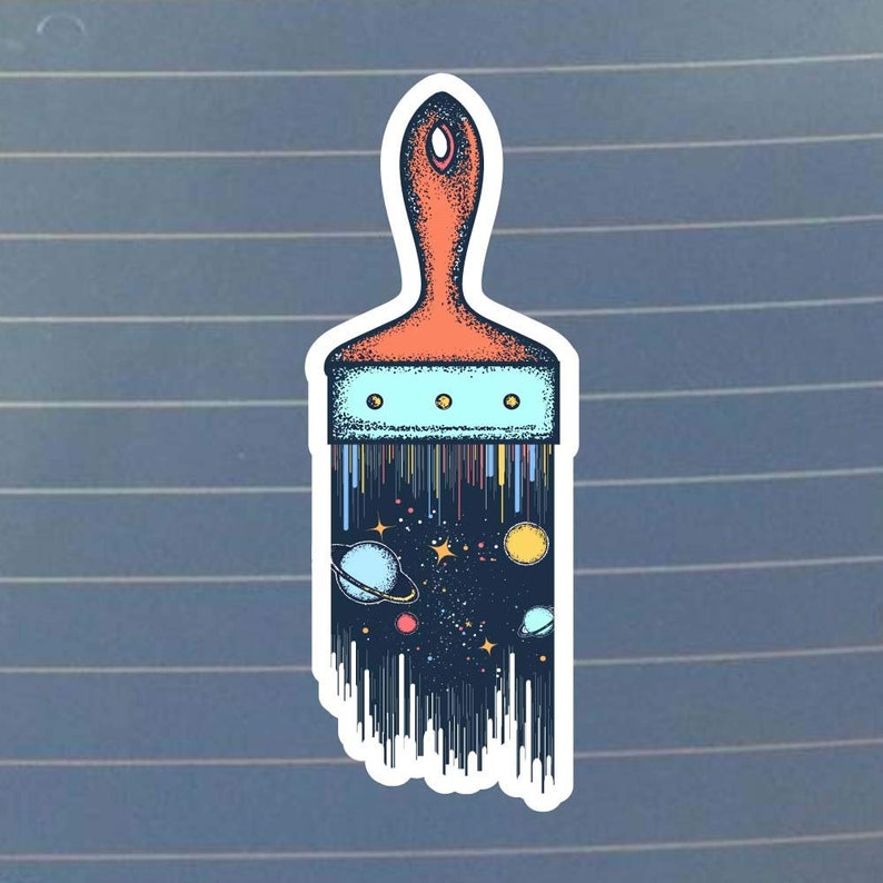 Outer Space Paint Brush Color Full Color Vinyl Decal | Etsy