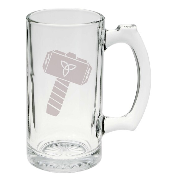 Thor's Hammer Norse Mythology Hand Etched Mug 16 Ounce | Etsy