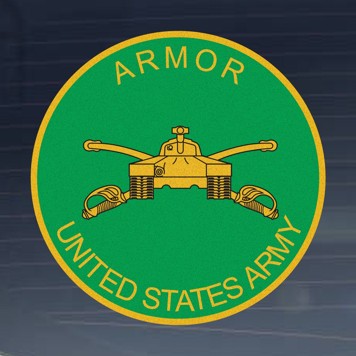 US Army Division Armor Branch Plaque Reflective Indoor Outdoor Vinyl ...
