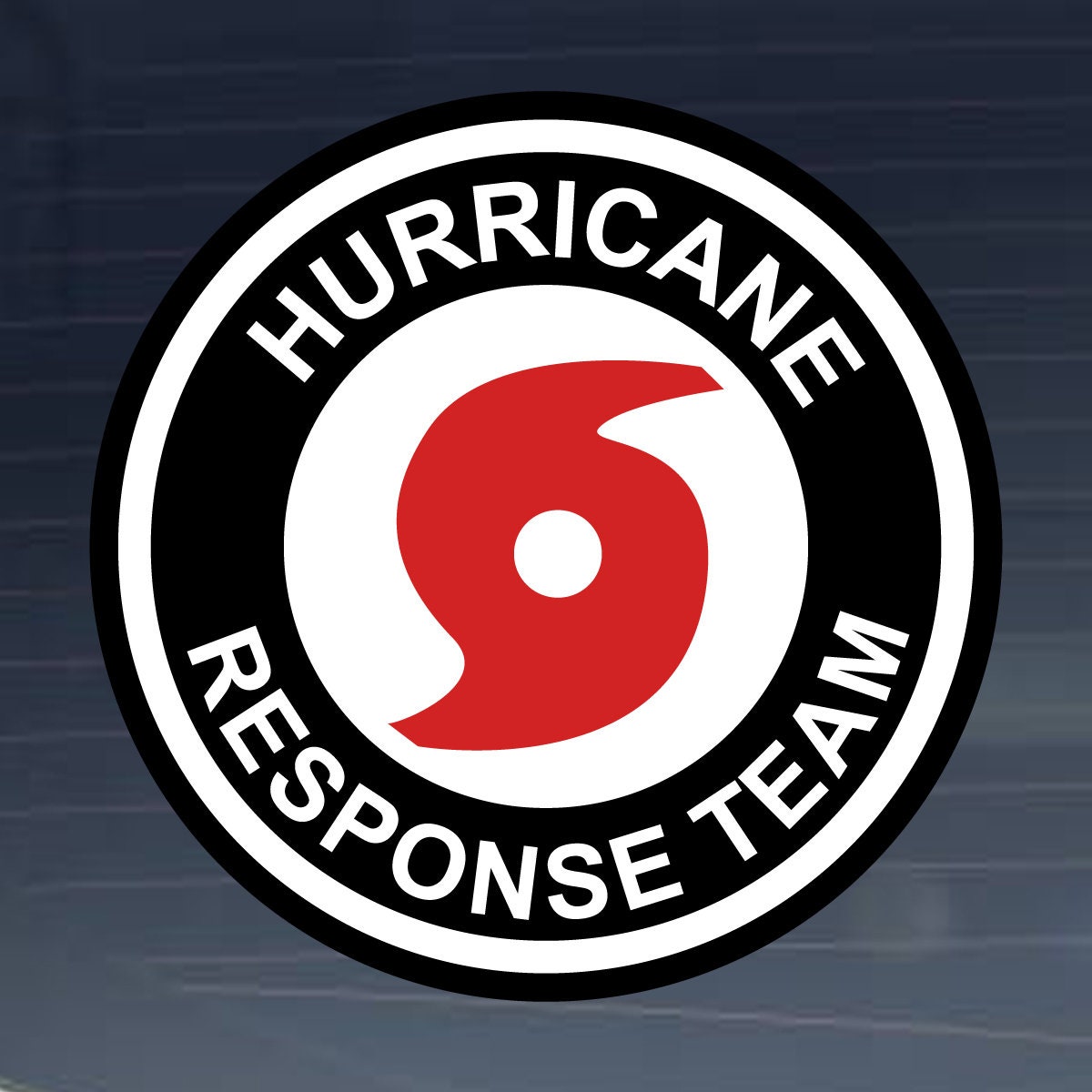 Hurricane Response Team Black Border - Indoor Outdoor Vinyl Decal ...