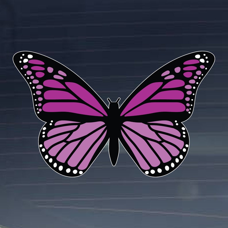 Pink Monarch Butterfly - Vinyl Decal for Laptop, Windows, Glass and ...