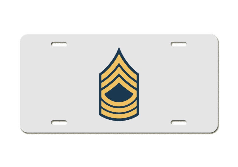 US Army Rank Master Sergeant E-8 Aluminum License Plate | Etsy