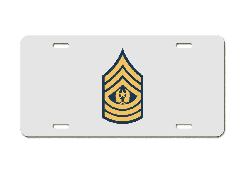 US Army Rank - Command Sergeant Major E-9 - Aluminum License Plate - Etsy
