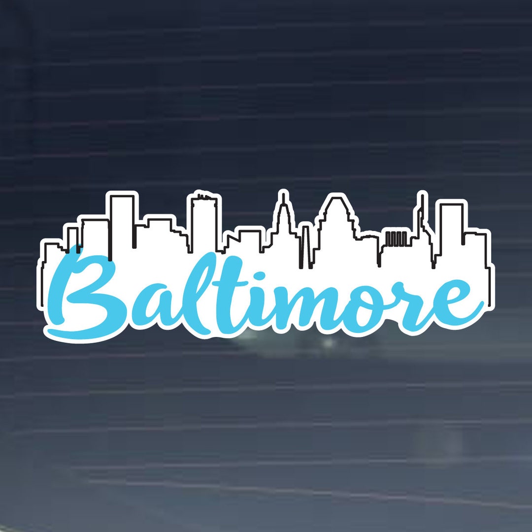 Baltimore Maryland City Skyline Decal Full Color - Vinyl Sticker Decal ...