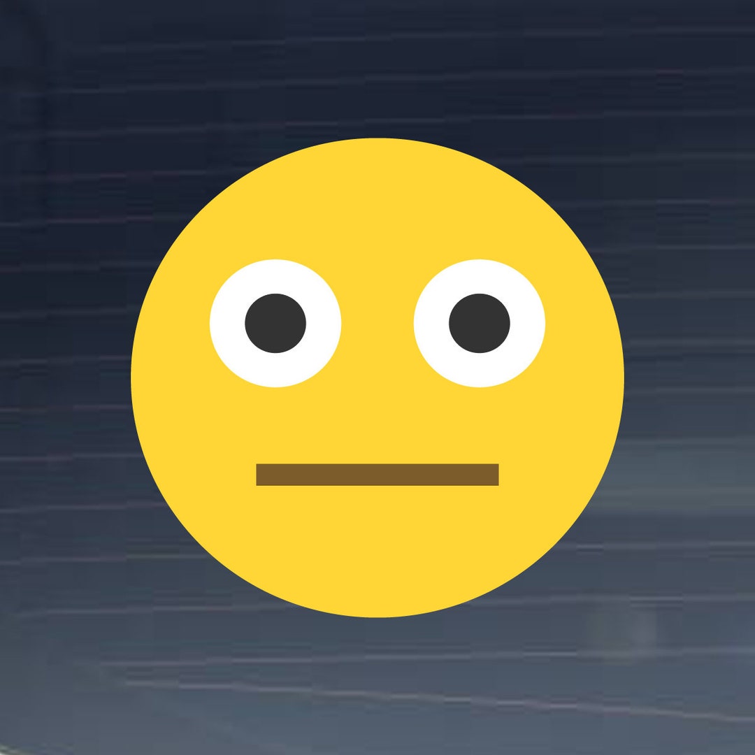 Neutral Face Emoji - Vinyl Decal for Laptop, Windows, Glass and Cars ...