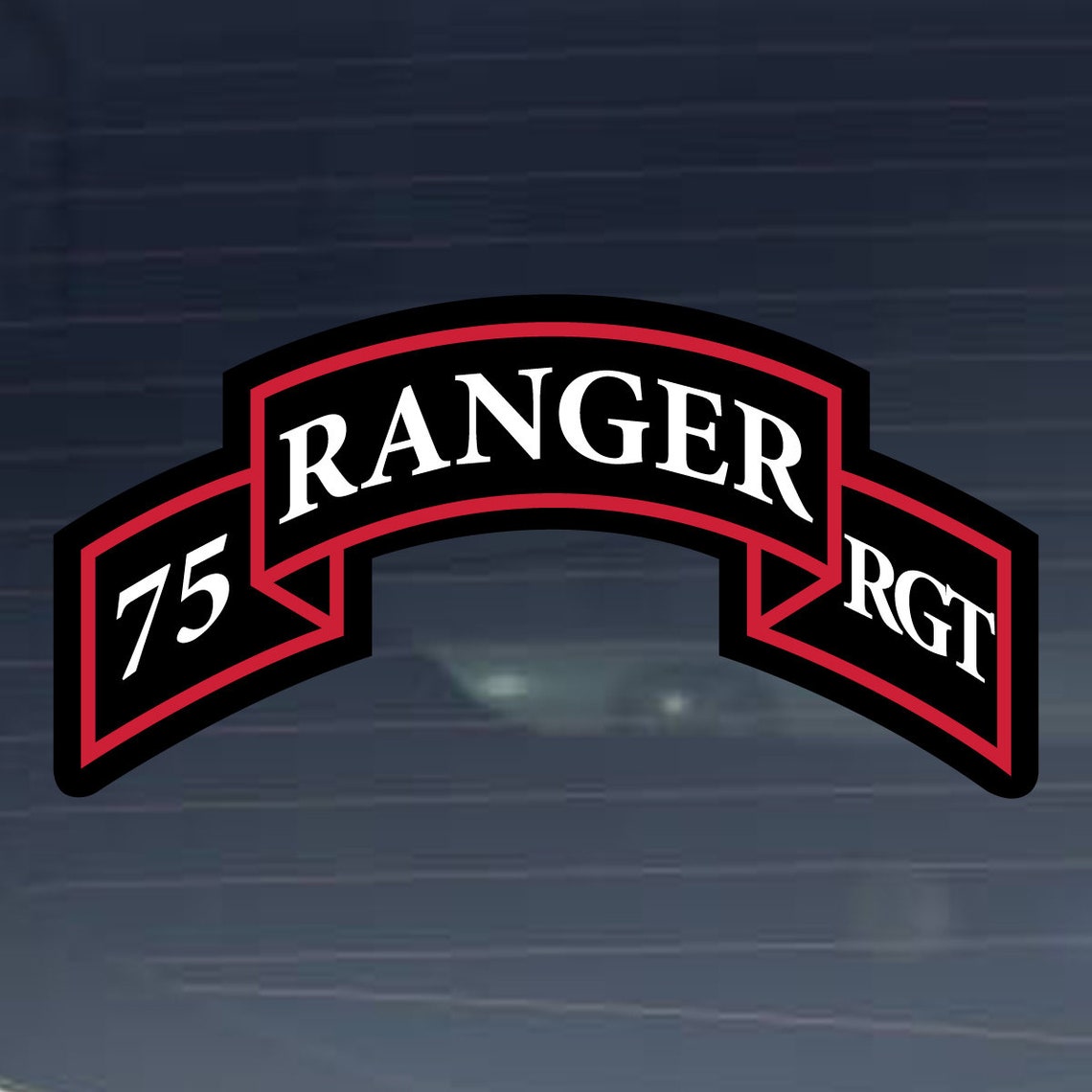 US Army Division 75th Ranger Rgt Tab Full Color Vinyl Decal Indoor ...