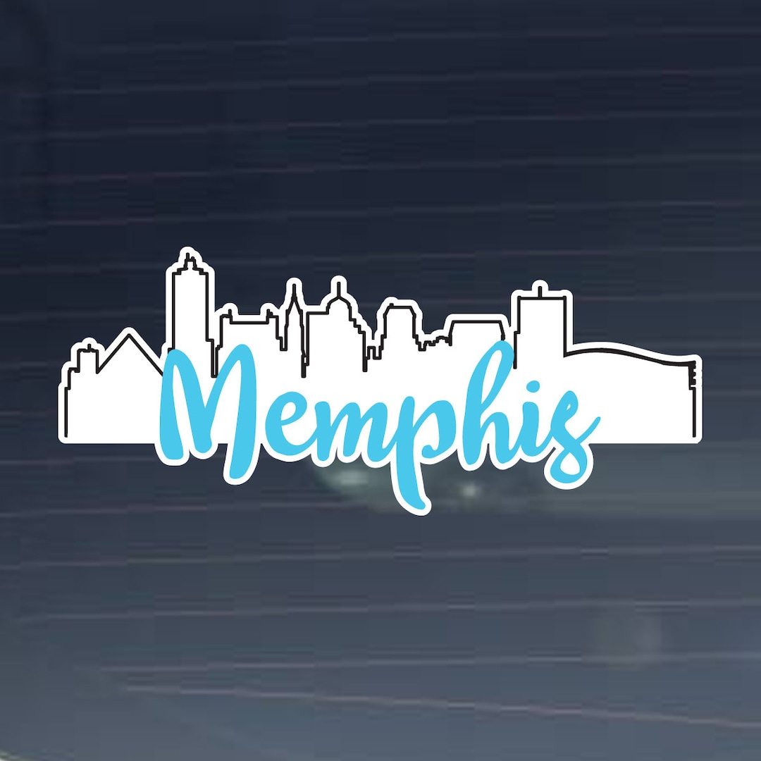Memphis Tennessee City Skyline Decal Full Color - Vinyl Sticker Decal ...