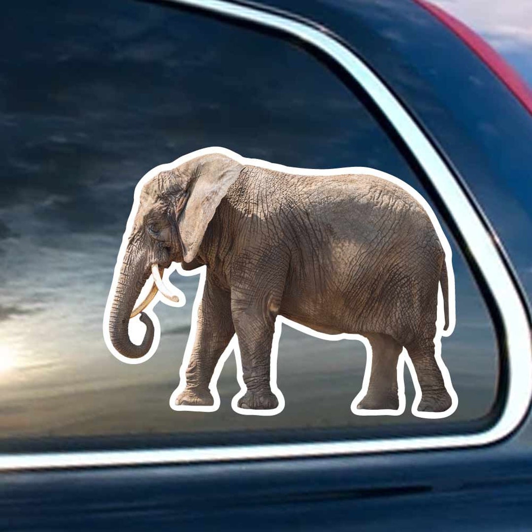 Elephant Profile View - Vinyl Decal for Laptop, Windows, Glass and Cars ...