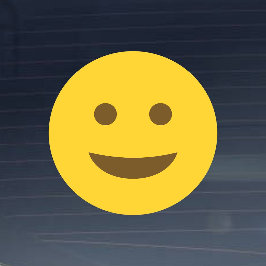 Slightly Smiling Face Emoji - Vinyl Decal for Laptop, Windows, Glass ...