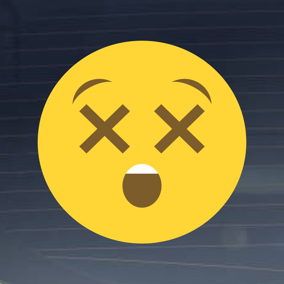 Face With XX Eyes Emoji - Vinyl Decal for Laptop, Windows, Glass and ...