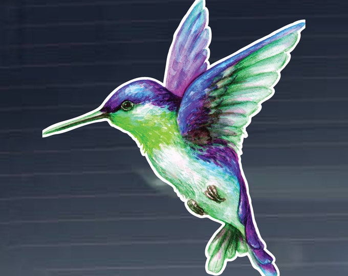 Watercolor Ruby Throated Hummingbird Vinyl Decal for Car - Etsy