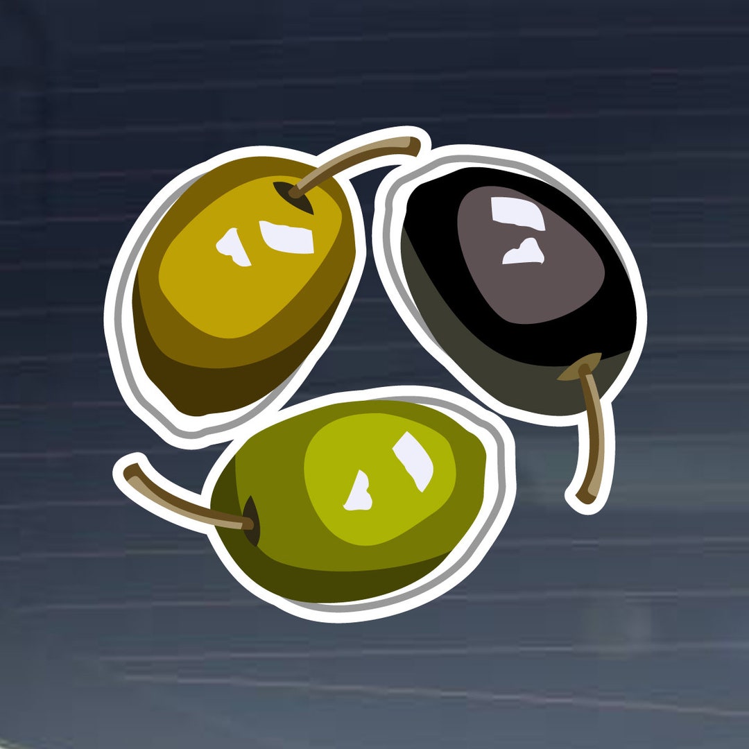 Olives Vegetable Full Color - Vinyl Decal for Laptop, Windows, Glass ...