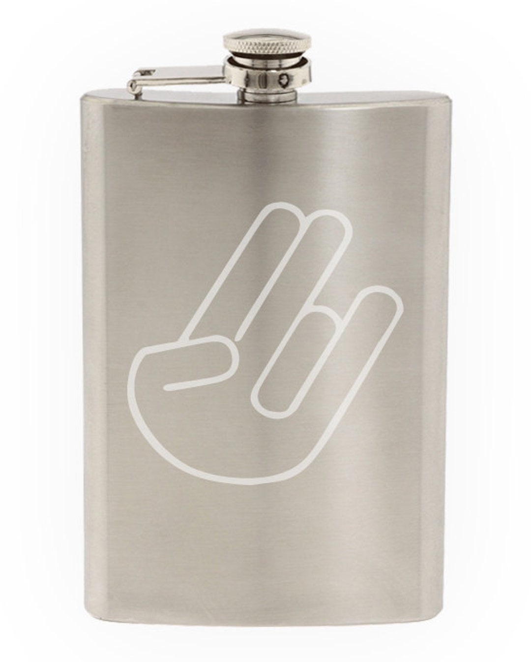 The Shocker Hand Sign Etched Hip Flask 8oz - Etsy