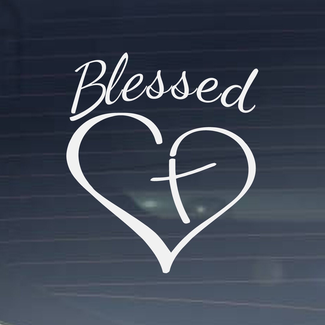Blessed Heart With Cross Vinyl Decal for Cars, Laptops, Glass, and More ...