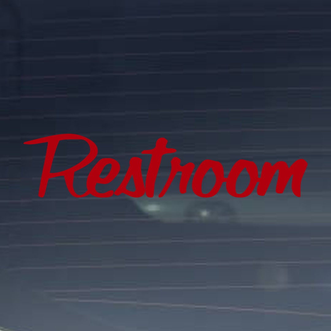 Restroom Text Crusive Vinyl Decal for Cars, Laptops, Glass, and More ...