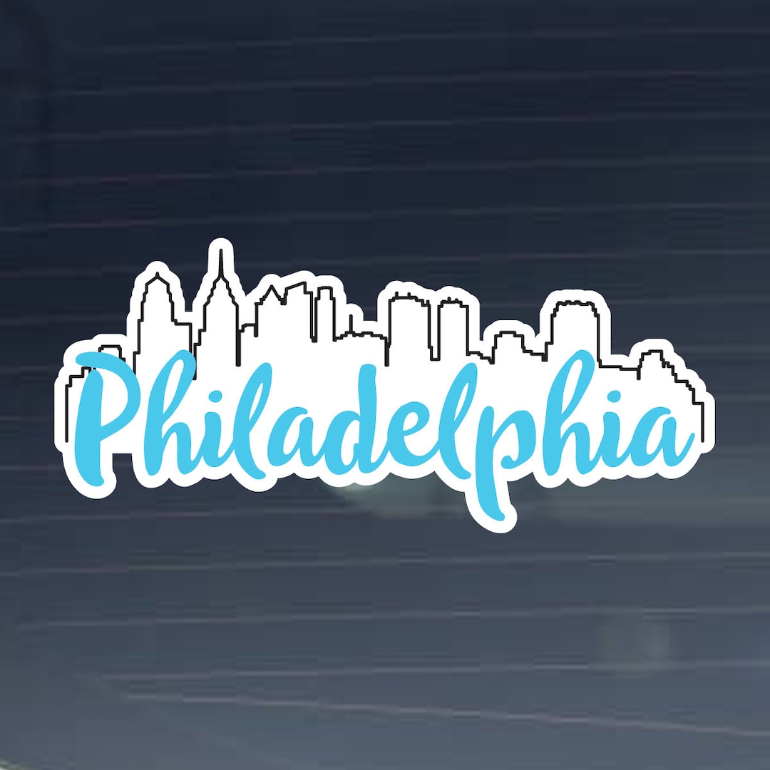 Philadelphia Pennsylvania Skyline Decal Full Color - Vinyl Sticker ...