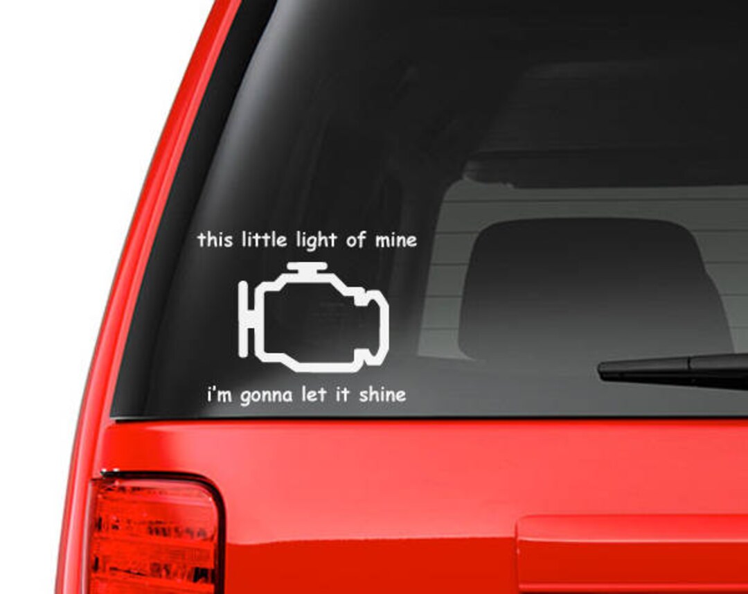 Check Engine Light Sticker - Vinyl Decal for Car, Macbook, or Other ...