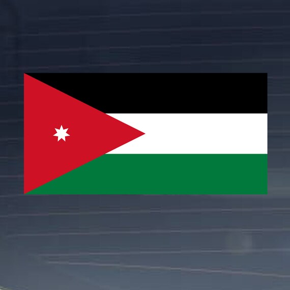 Jordan Country National Flag Decal Full Color Vinyl Sticker | Etsy
