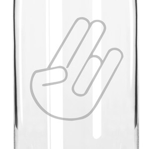 The Shocker Hand Sign Hand Etched 16 Oz Glass Can Cup - Etsy