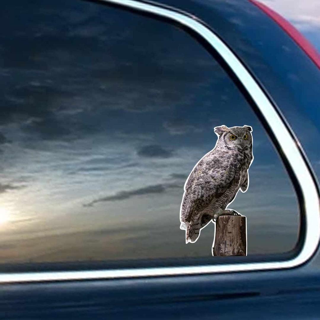 Great Horned Owl - Vinyl Decal for Laptop, Windows, Glass and Cars ...