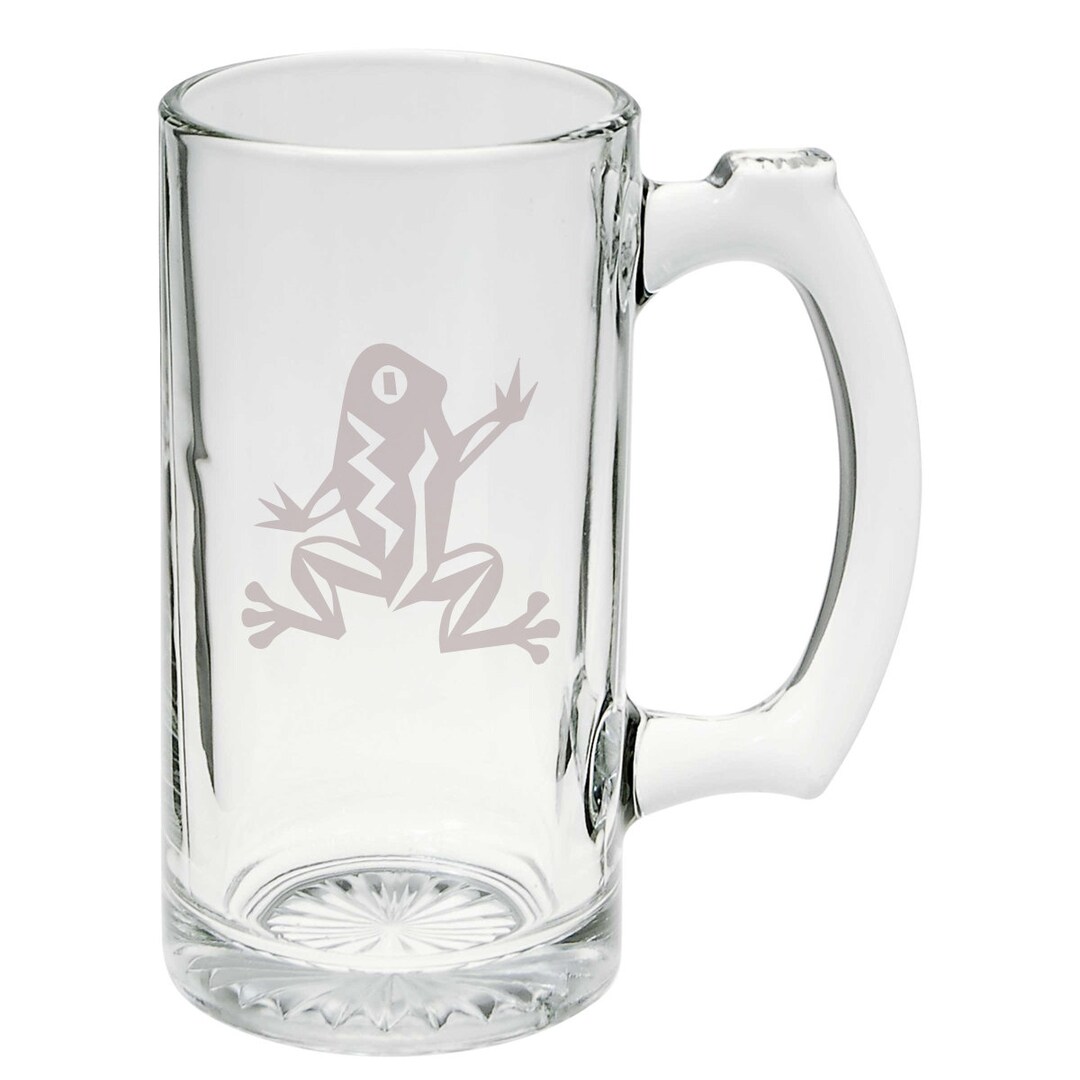 El Coque Climbing Frog Tasse gravée à la main - Tasse en verre Stein ...