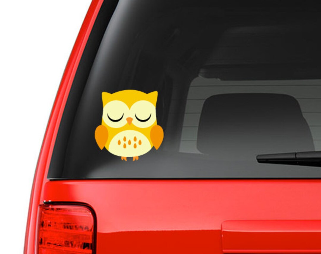 Cute Little Owl # 5 Full Color - Vinyl Decal for Car, Macbook, or Other ...