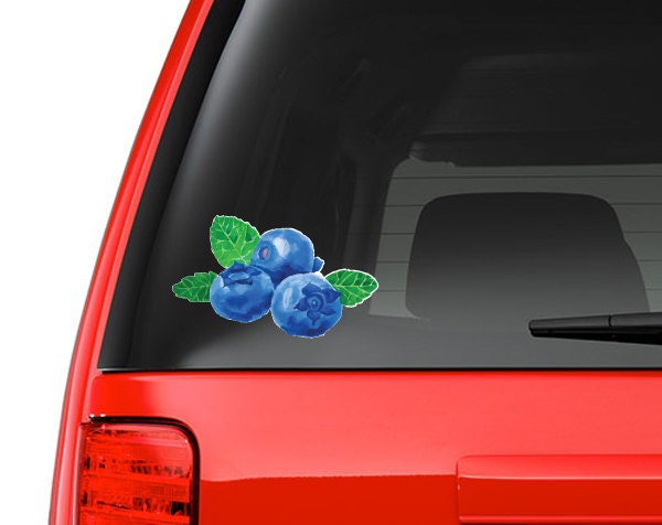 Watercolor Painted Culinary Blueberries Full Color Vinyl Decal for Car ...