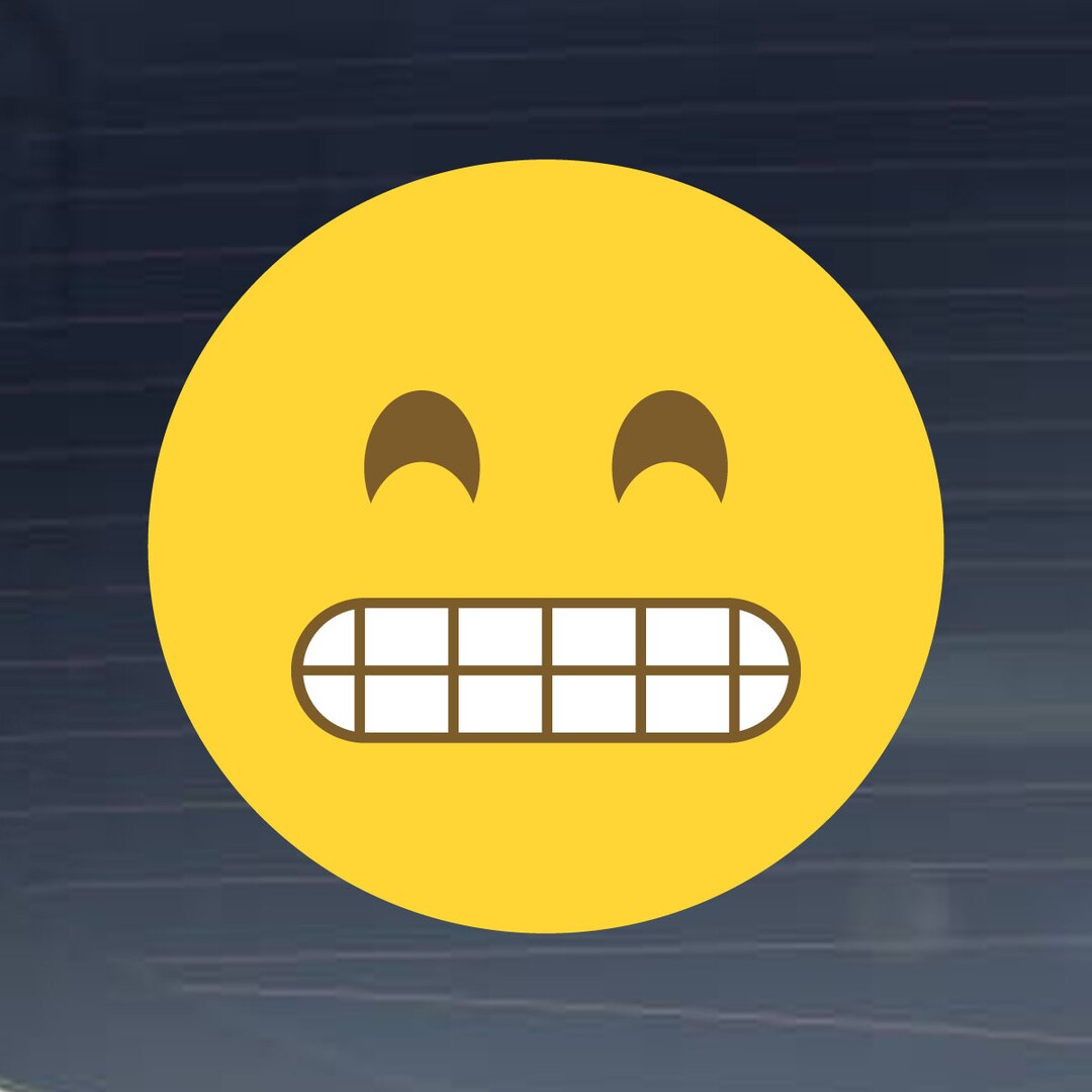 Beaming Face With Smiling Eyes Emoji - Vinyl Decal for Laptop, Windows ...