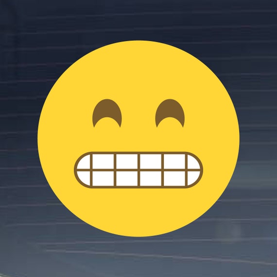 Beaming Face With Smiling Eyes Emoji Vinyl Decal for Laptop - Etsy