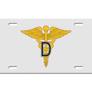 US Army Division - Dental Corps Emblem - Aluminum License Plate - Etsy