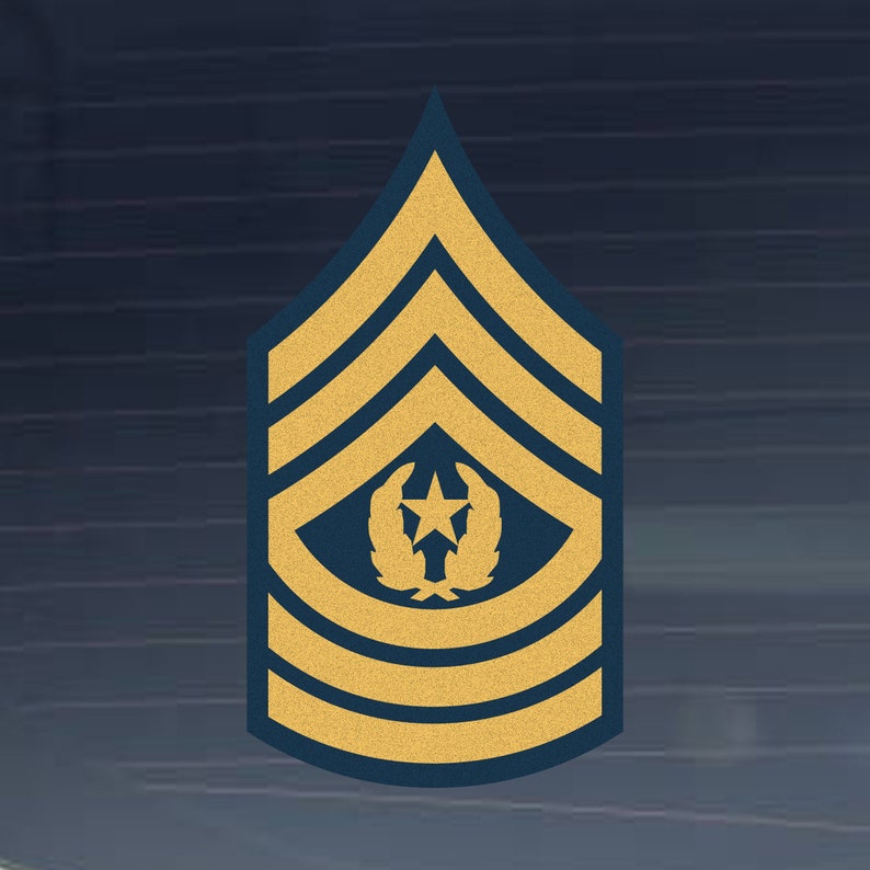 US Army Division Command Sergeant Major E-9 Reflective Indoor Outdoor ...