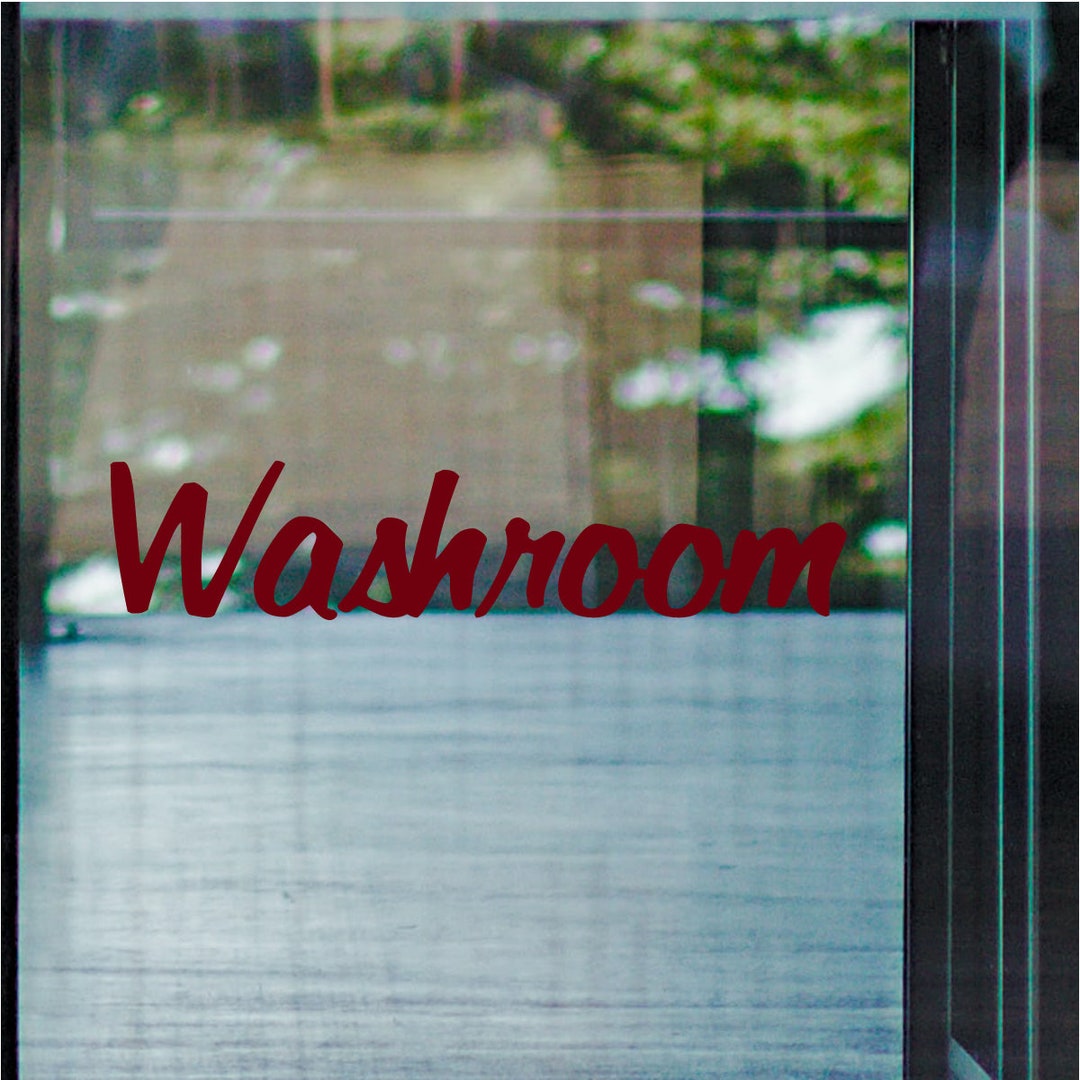 Washroom Text Crusive Vinyl Decal for Cars, Laptops, Glass, and More ...