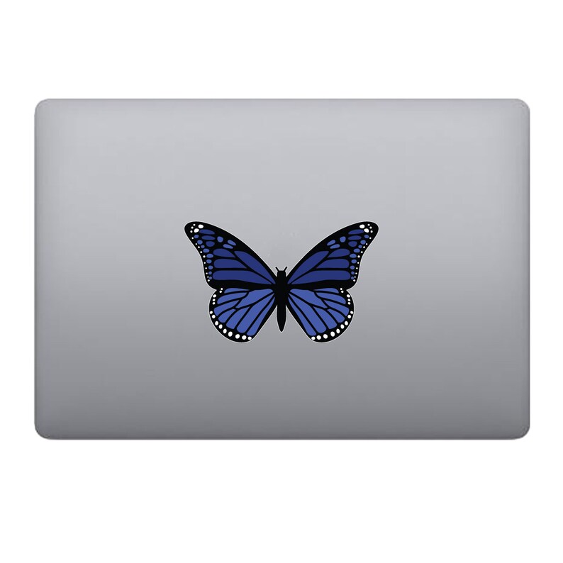 Blue Monarch Butterfly - Vinyl Decal for Laptop, Windows, Glass and ...