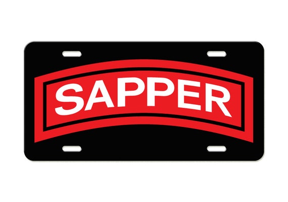 US Army Division Sapper Tab Aluminum License Plate | Etsy