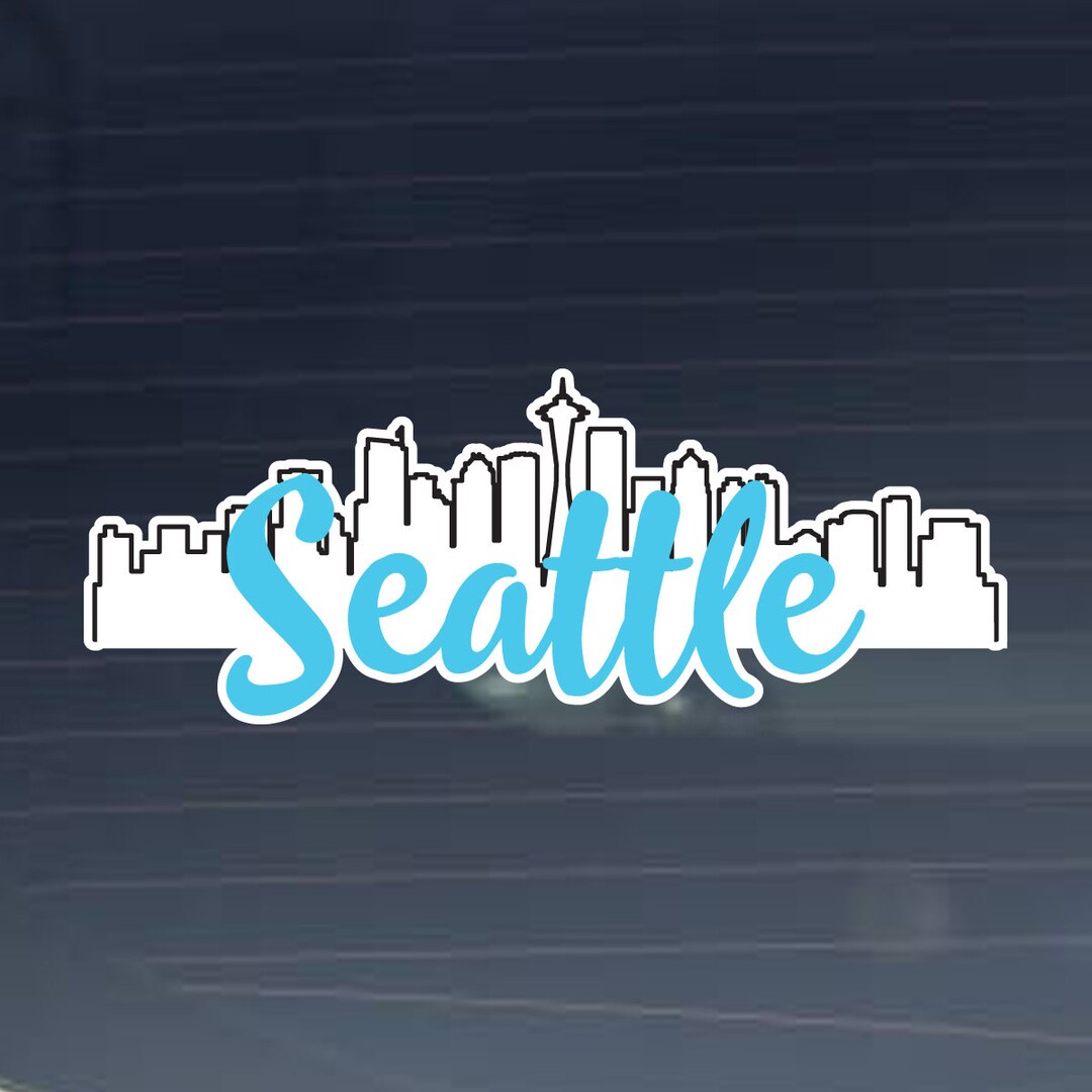 Seattle Washington Skyline Decal Full Color - Vinyl Sticker Decal for ...