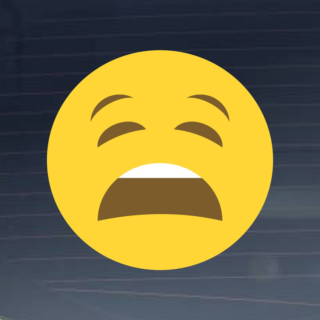 Weary Face Emoji - Vinyl Decal for Laptop, Windows, Glass and Cars ...