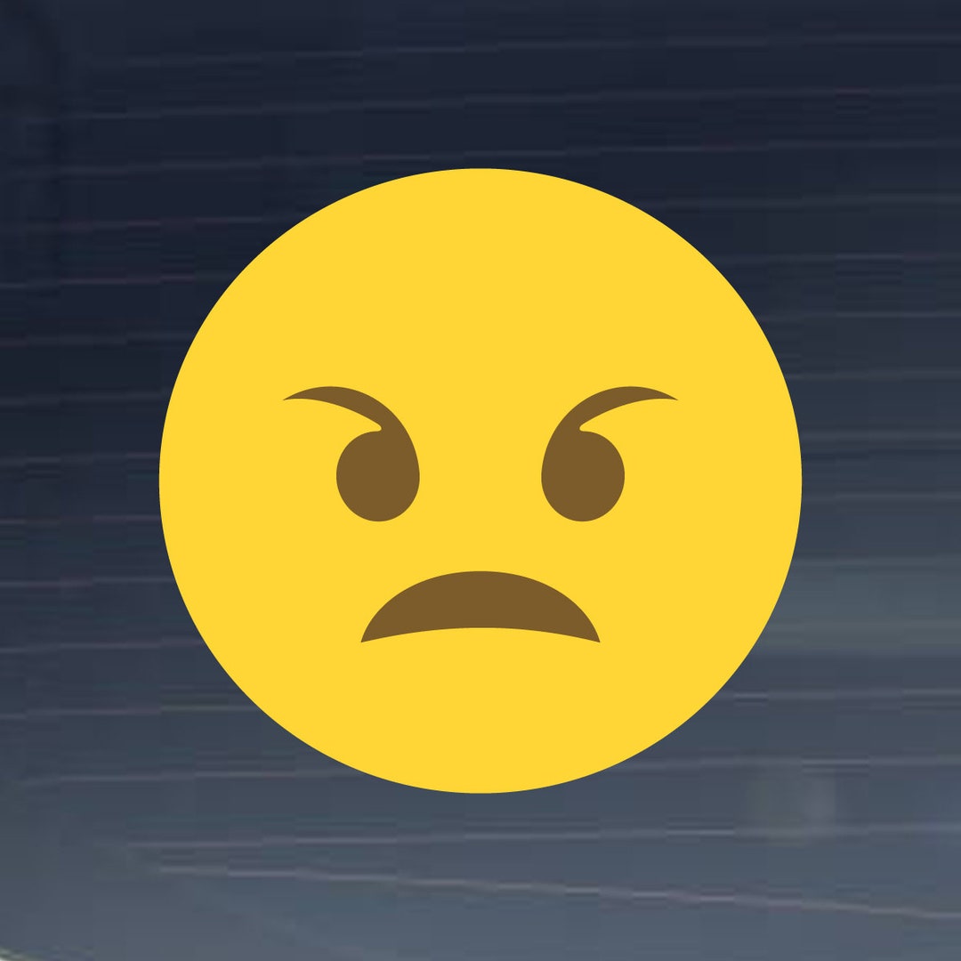 Angry Face Emoji - Vinyl Decal for Laptop, Windows, Glass and Cars ...
