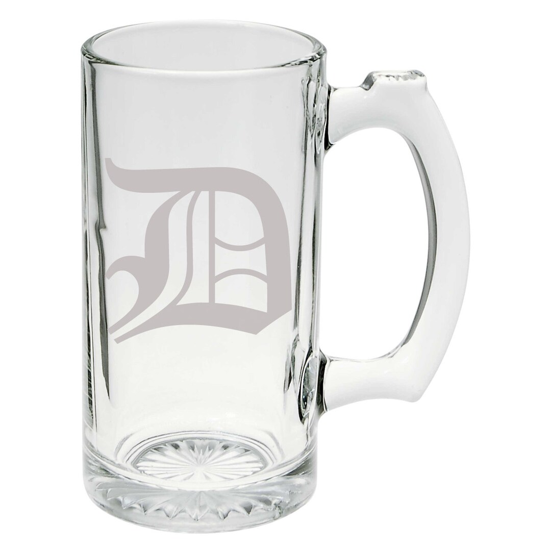 Olde English Monogram Letter 'D' Hand Etched Mug - 25 Ounce Etched ...