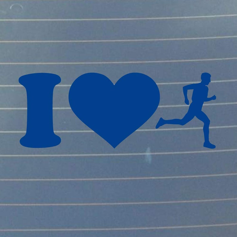 I Heart Running Vinyl Decal | Etsy
