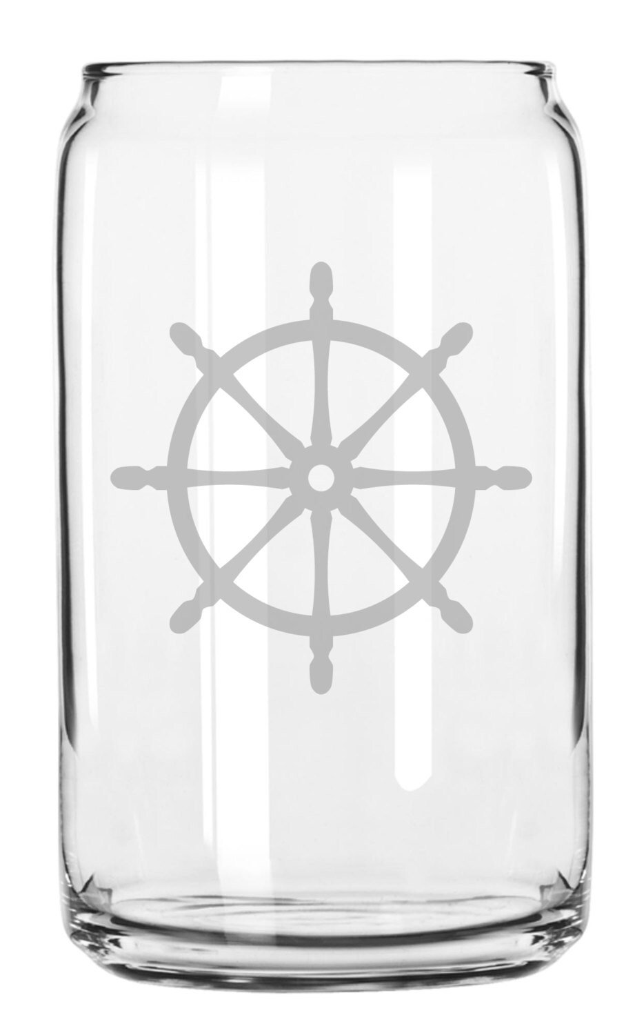 Pirate Ship Wheel Hand Etched 16 Oz Glass Can Cup - Etsy