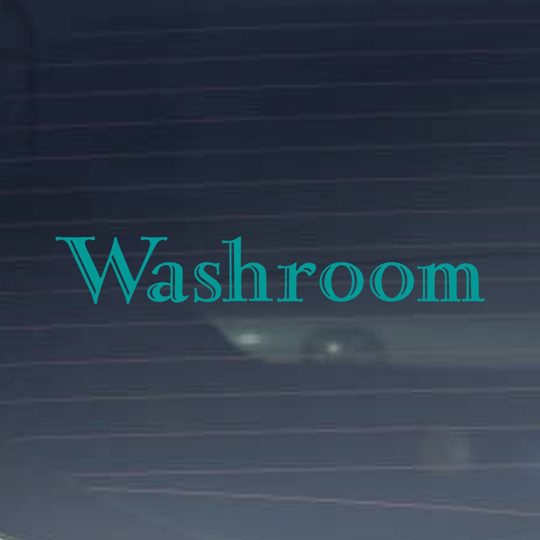 Washroom Text Formal Vinyl Decal for Cars, Laptops, Glass, and More ...