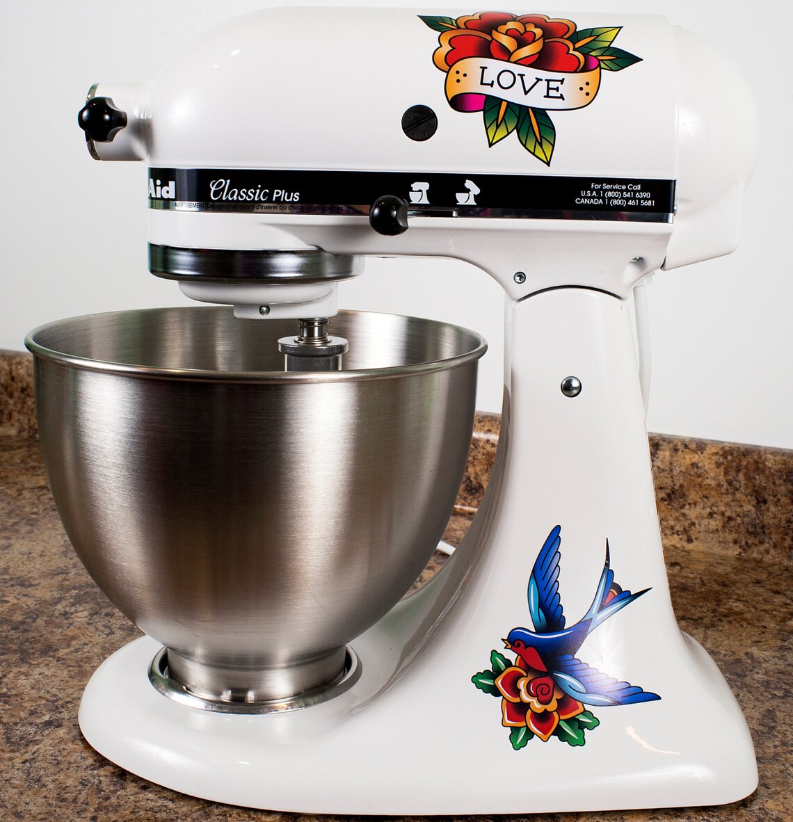 Love Bird Tattoo Art Style Kitchenaid Mixer Mixing Machine - Etsy