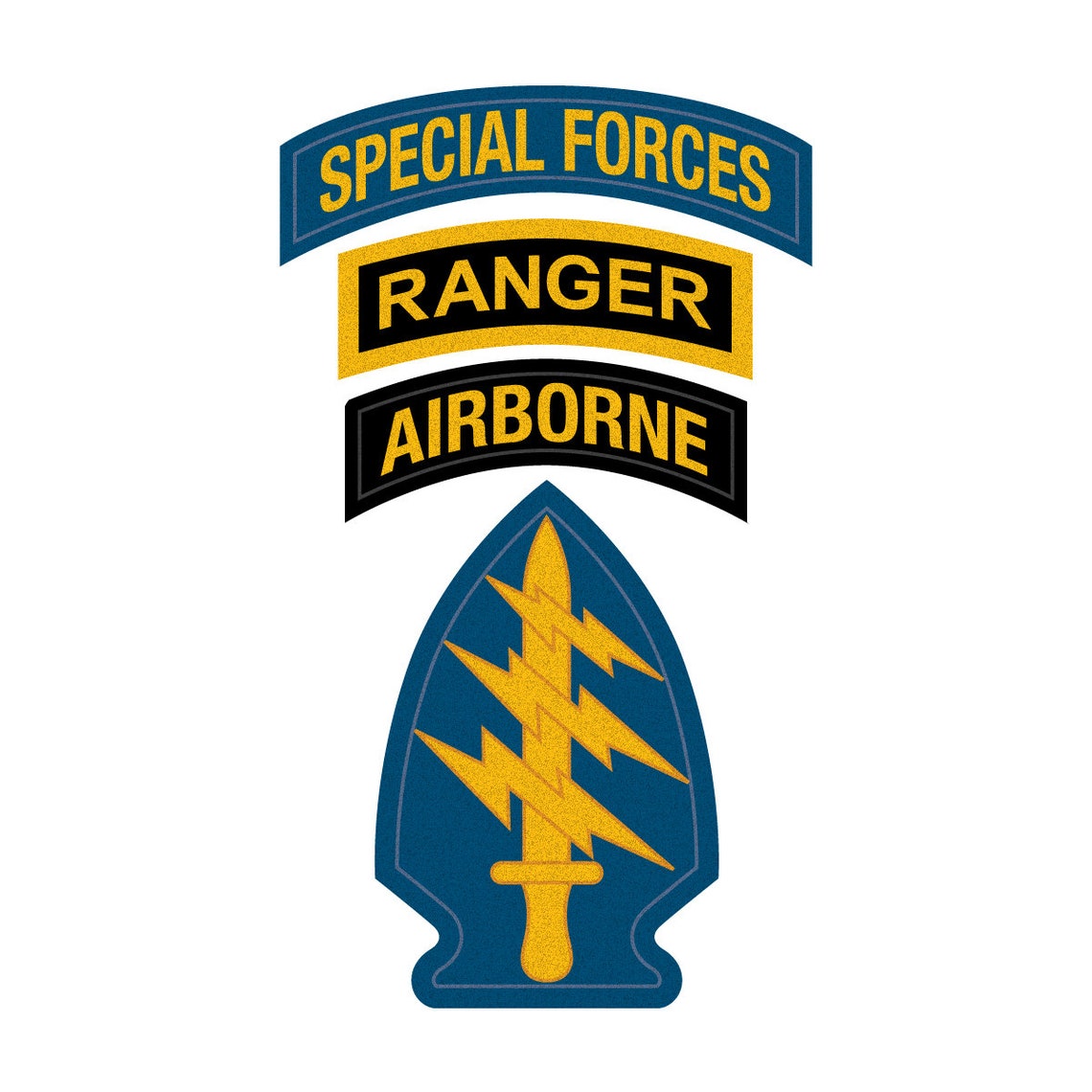 US Army Division Special Forces Ranger Airborne Reflective - Etsy