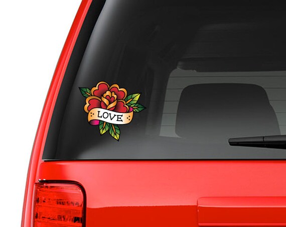 Rose Love Tattoo Art Design Full Color Vinyl Decal for Car | Etsy