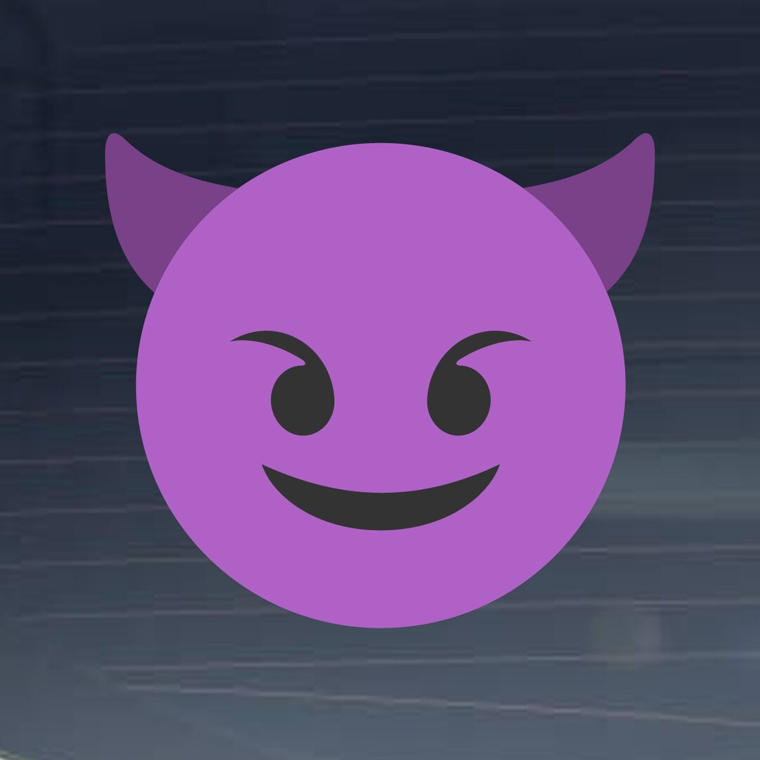 Devil Emoji - Vinyl Decal for Laptop, Windows, Glass and Cars Sticker ...