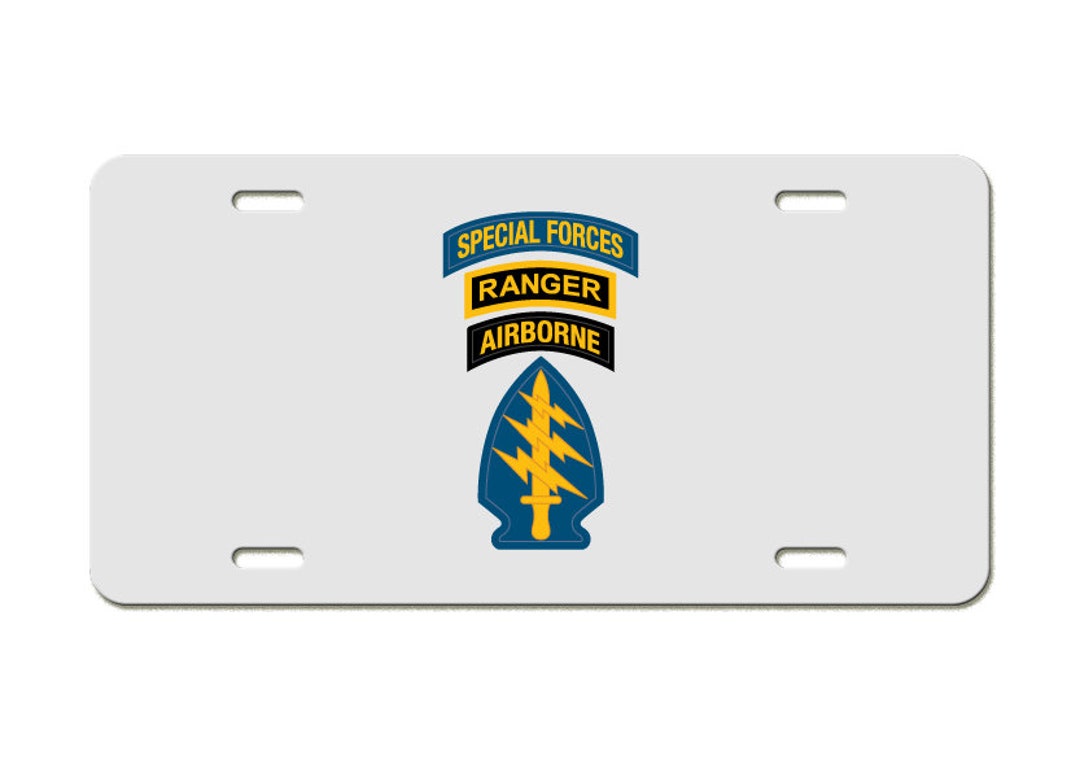 US Army Division - Special Forces Ranger Airborne - Aluminum License ...