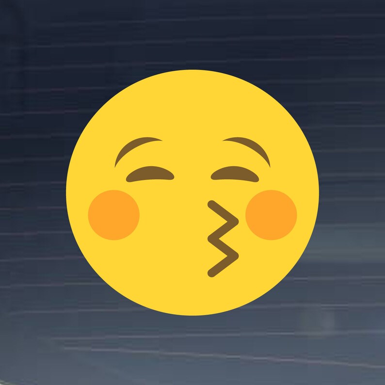Kissing Face With Closed Eyes Emoji Vinyl Decal for Laptop - Etsy